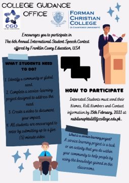 CGO to hold 6th Annual International Student Speech Contest - Forman ...